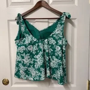 Lands' End | Swim | Lands End Tankini Top Womens 8w Floral Teal Tie ...